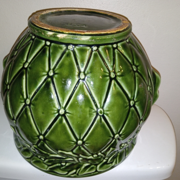 Mccoy | Other | Large Vintage Mccoy Jardiniere Quilted Diamond Green ...